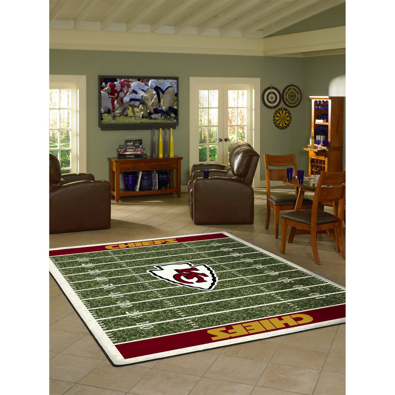 KANSAS CITY CHIEFS HOMEFIELD RUG | Royal Billiard & Recreation